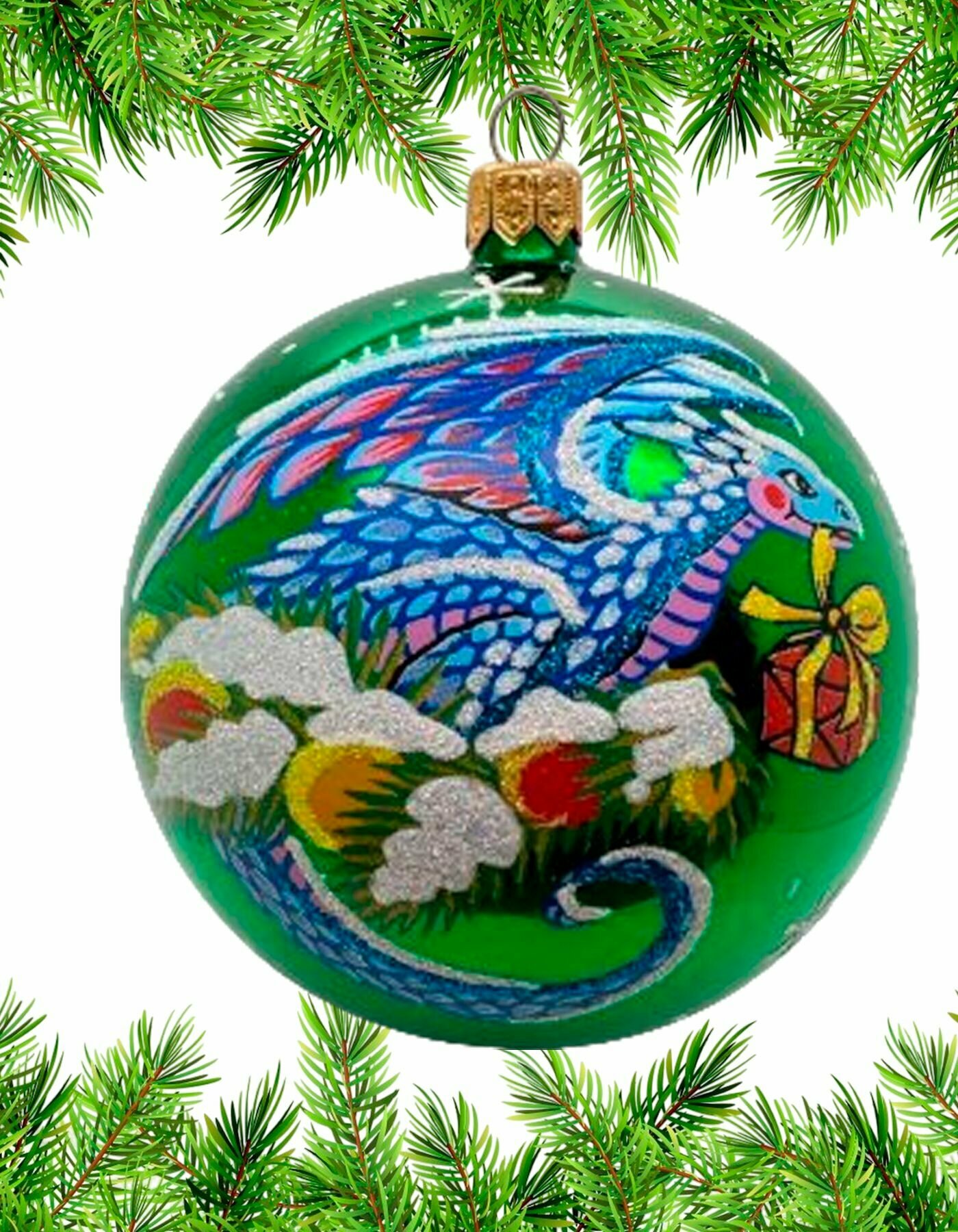 Шар на елку "Зодиак" 85мм "Подарок"