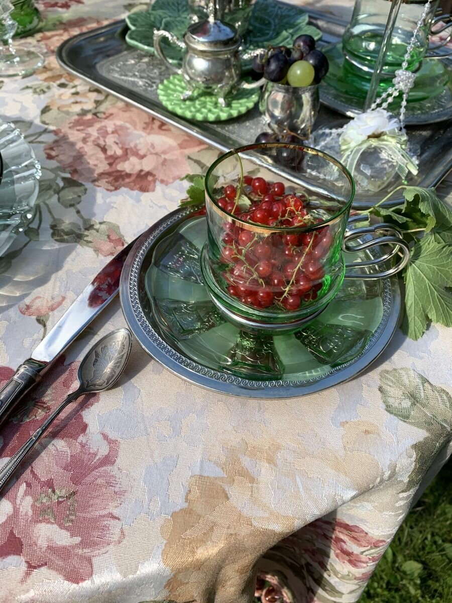 Скатерть Ajourele C-1093, жаккард, водоотталкивающая, пятнозащитная, бежево-розовая, 90х90см — фото 1