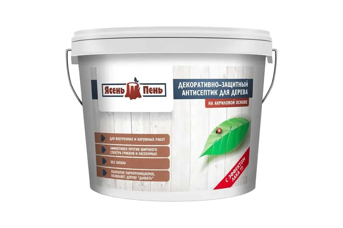 Ясень Пень " Декоративно-защитная пропитка антисептик для дерева с эффектом лака "Ясень" УТ00002558