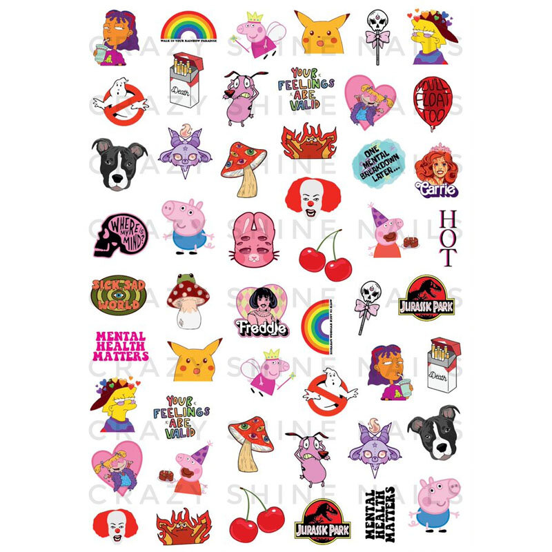 Слайдер-дизайн Crazy Shine Nails mini №1095 Мультики