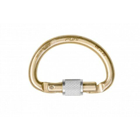 Карабин сталь полукруглый кейлок с муфтой, 25 кН (Ринг)