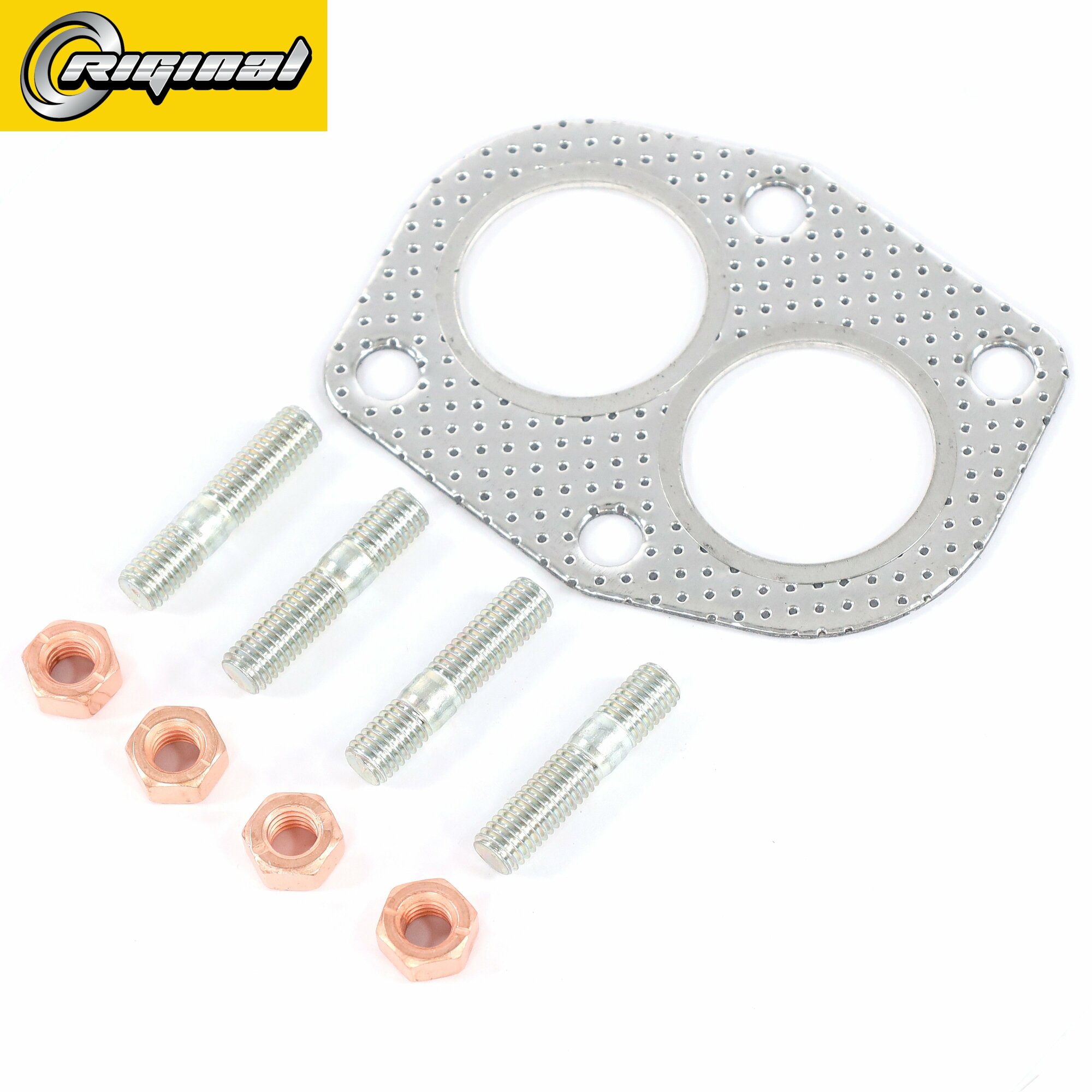 РК крепления приемной трубы для а/м ВАЗ 2108-2115 (прокладка, шпильки, гайки) Riginal