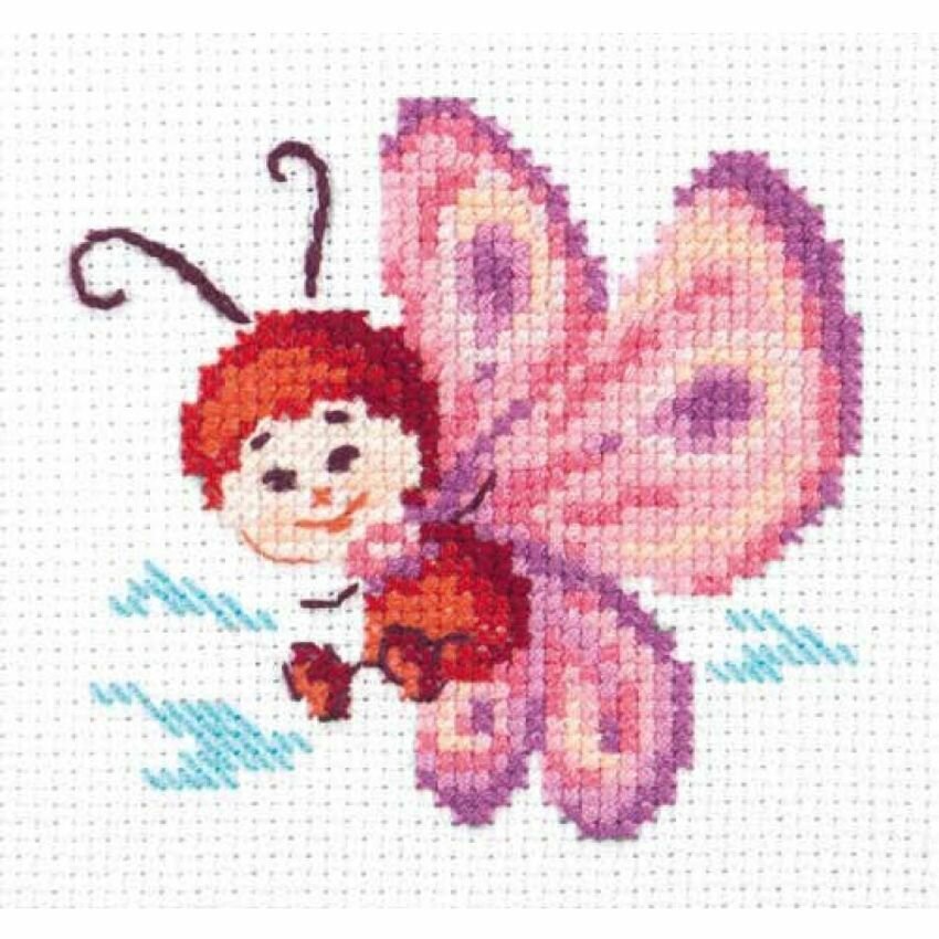 10-27 "Бабочка". Набор для вышивания крестом Чудесная игла 8 х 8 см.