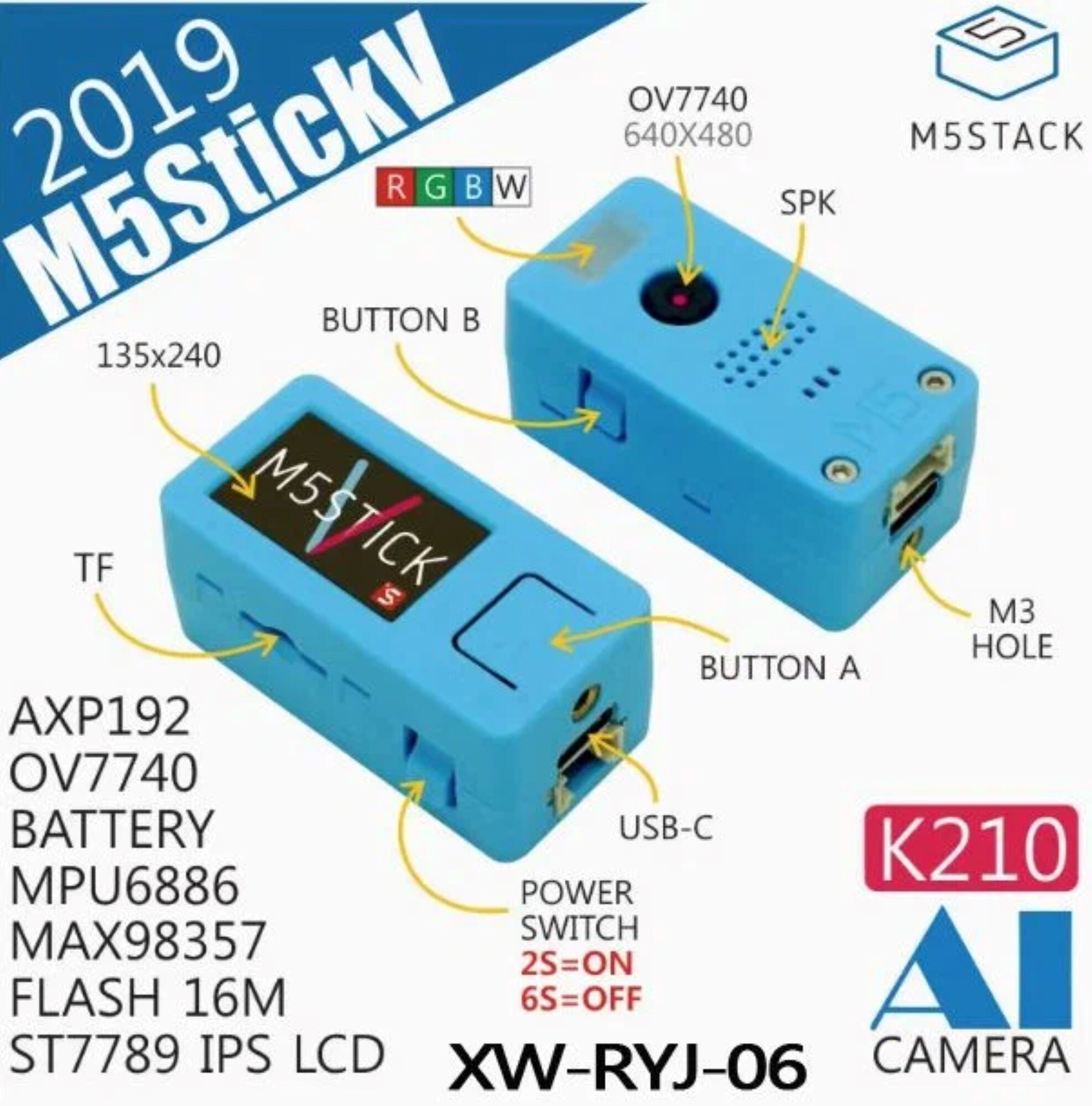 Плата для разработки камеры M5Stack StickV AI smart chip K210 MPU6886