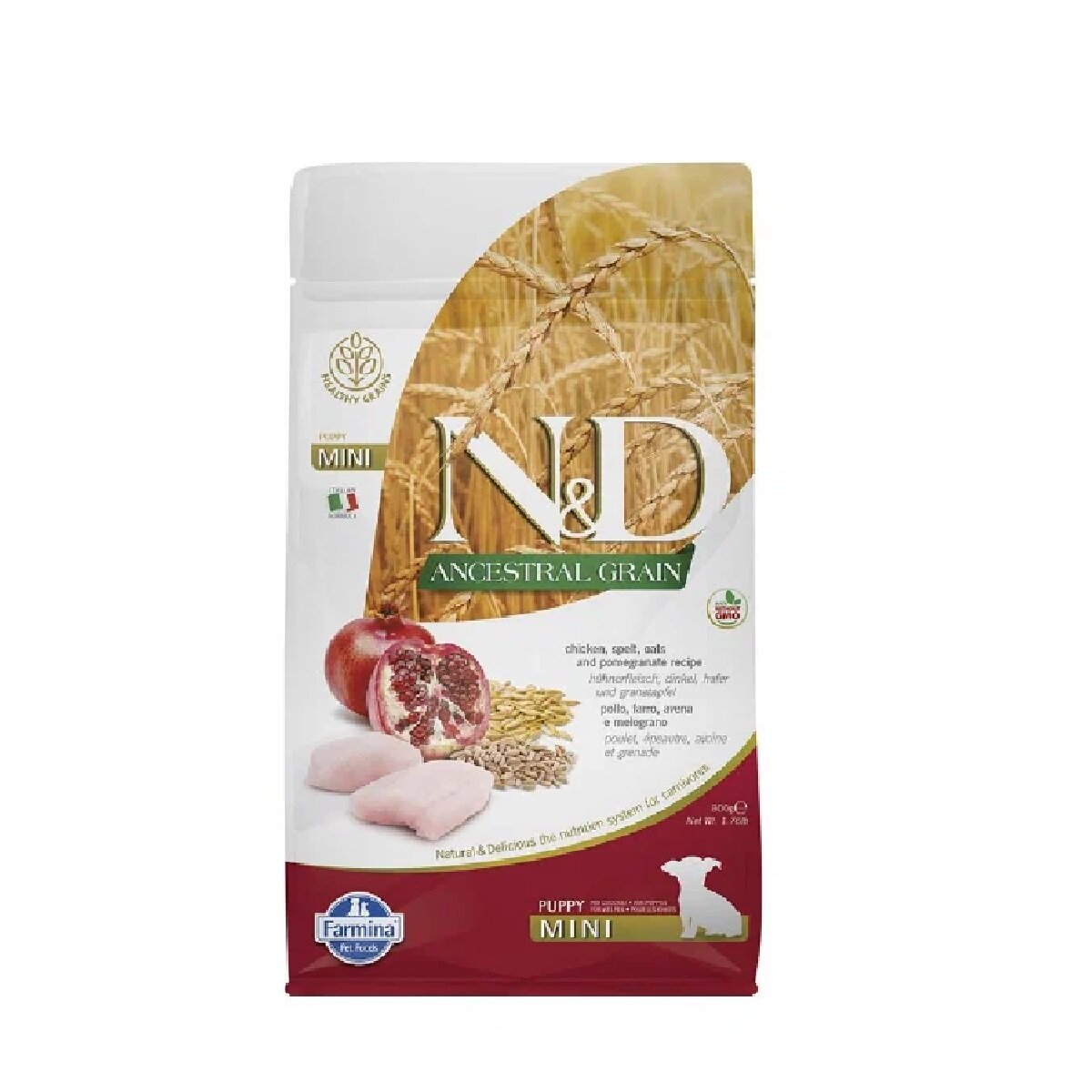 Сухой корм FARMINA ND ANCESTRAL GRAIN DOG Chicken Pomegrante PUPPY MINI для щенков мелких пород с курицей 800г