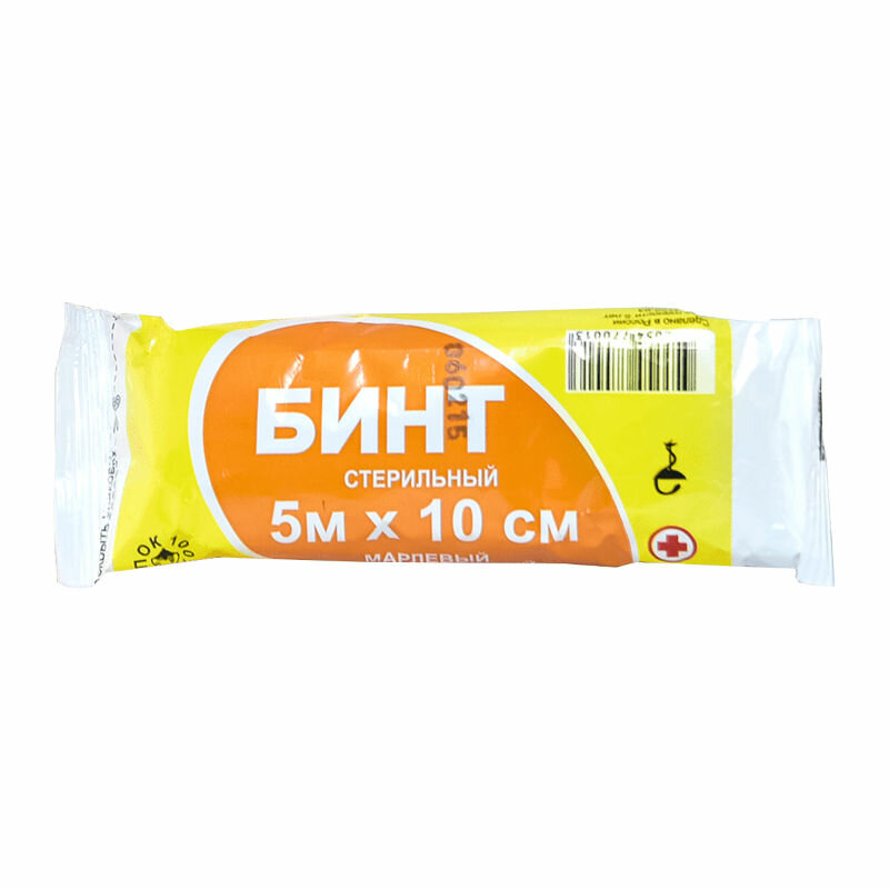 Бинт марлевый медицинский стерильный 32 г/м² ВераМед (Белый, 10 см x 5 м, 1 рулон)