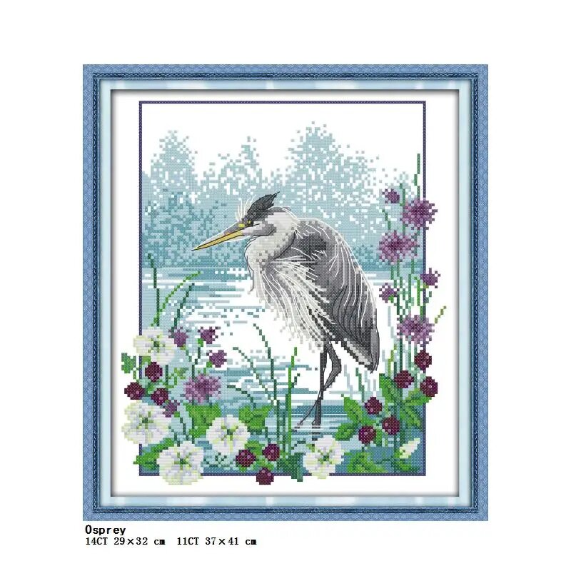 Набор для вышивки крестиком Joy Sunday Птицы и цветы 14/11 ниток DA567, 11CT Printed