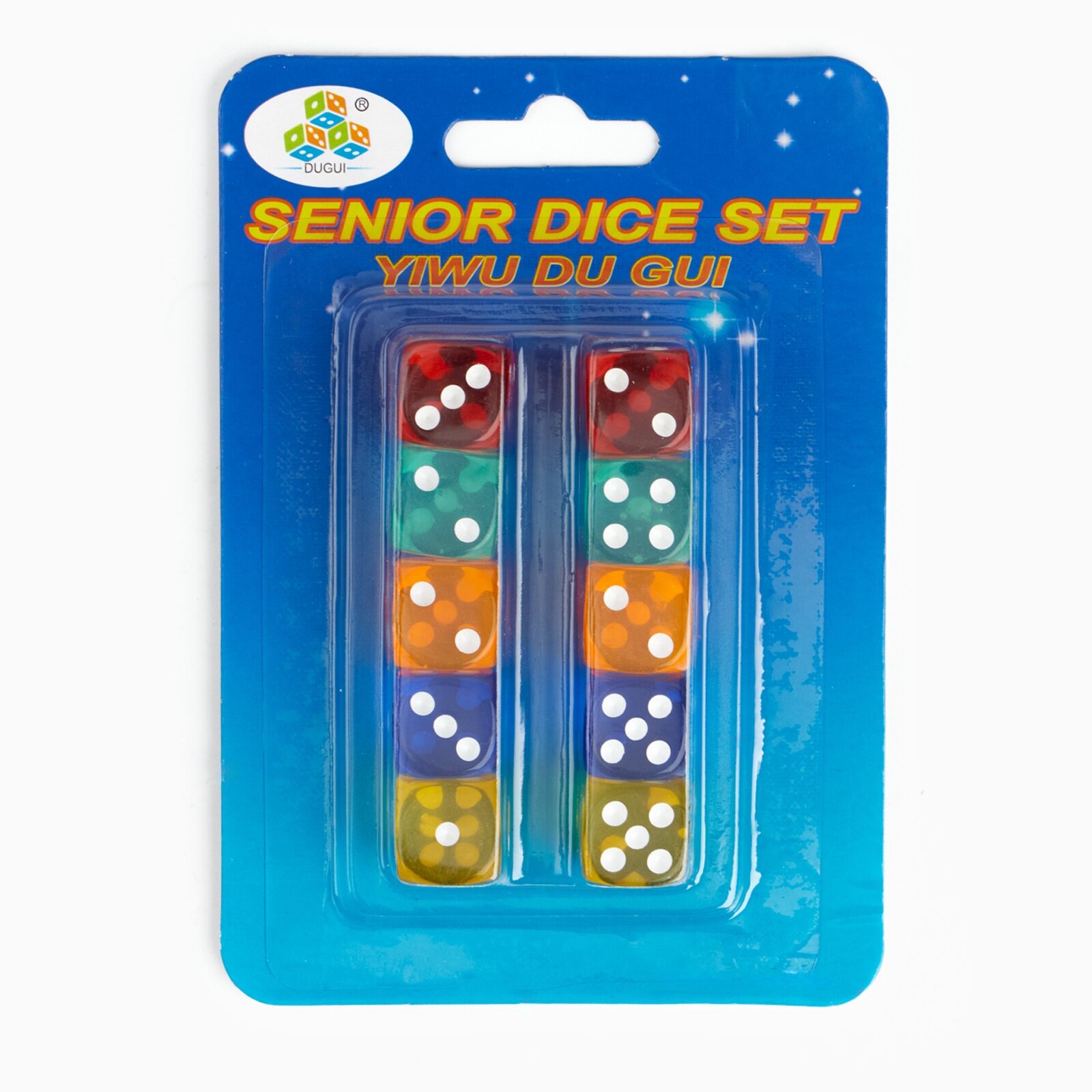 Кубики игральные, 1,4 × 1,4 см, набор 10 шт, пластиковые, разноцветные