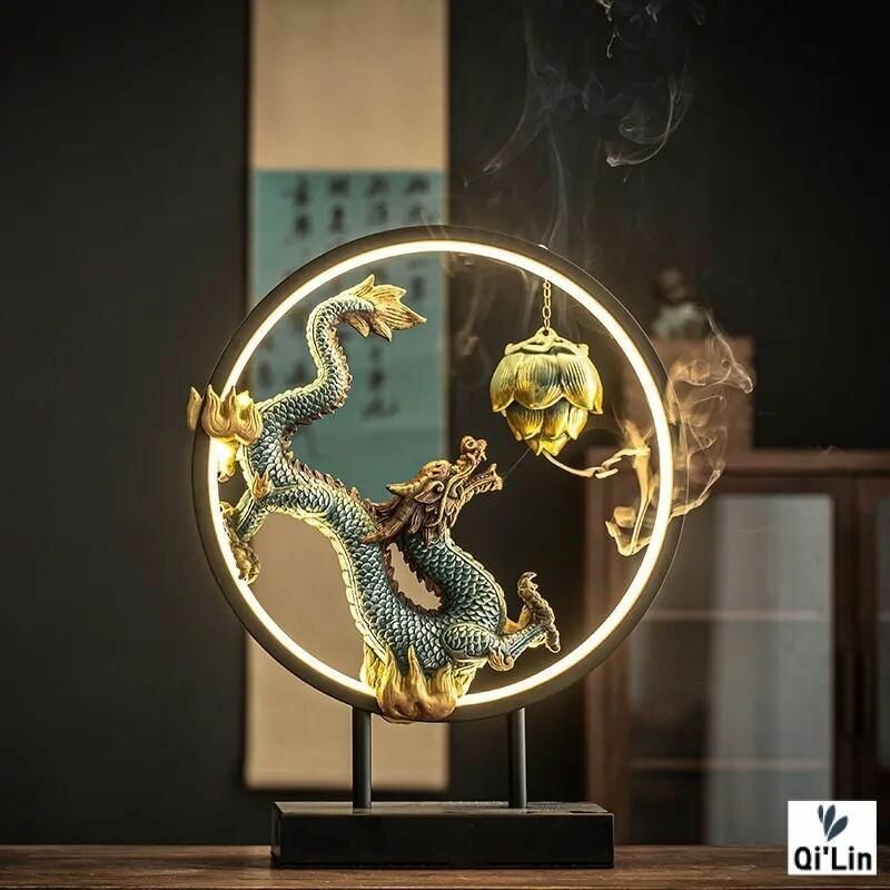 Украшение китайского зеленого дракона в виде круга фонаря, сувенир