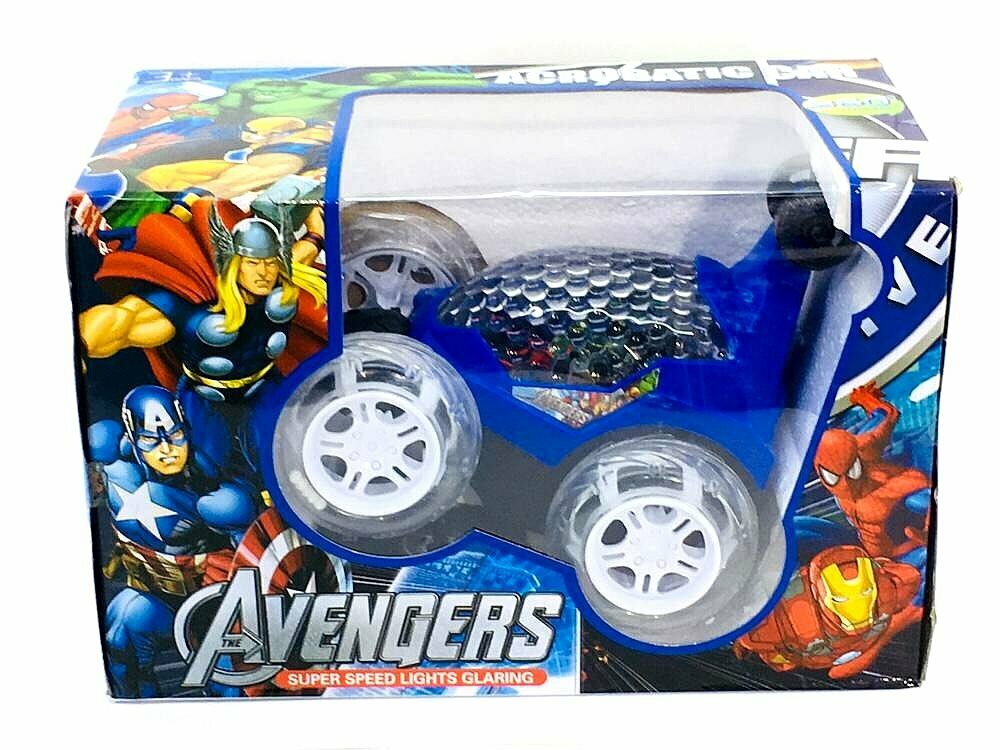 Машина перевёртыш Супер Герои AVENGERS на Р/У, пластик, цвет синий
