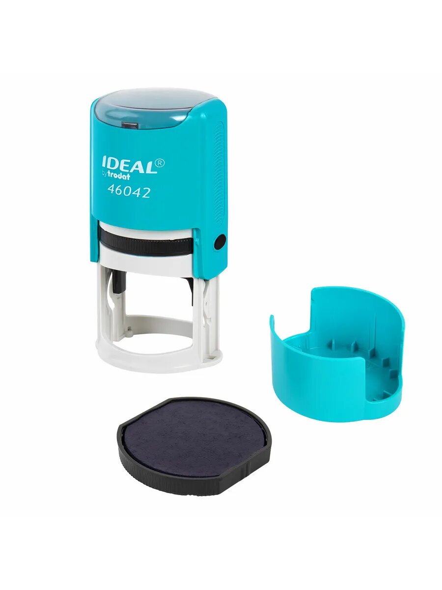 Оснастка для печати круглая 42 мм, бирюзовая