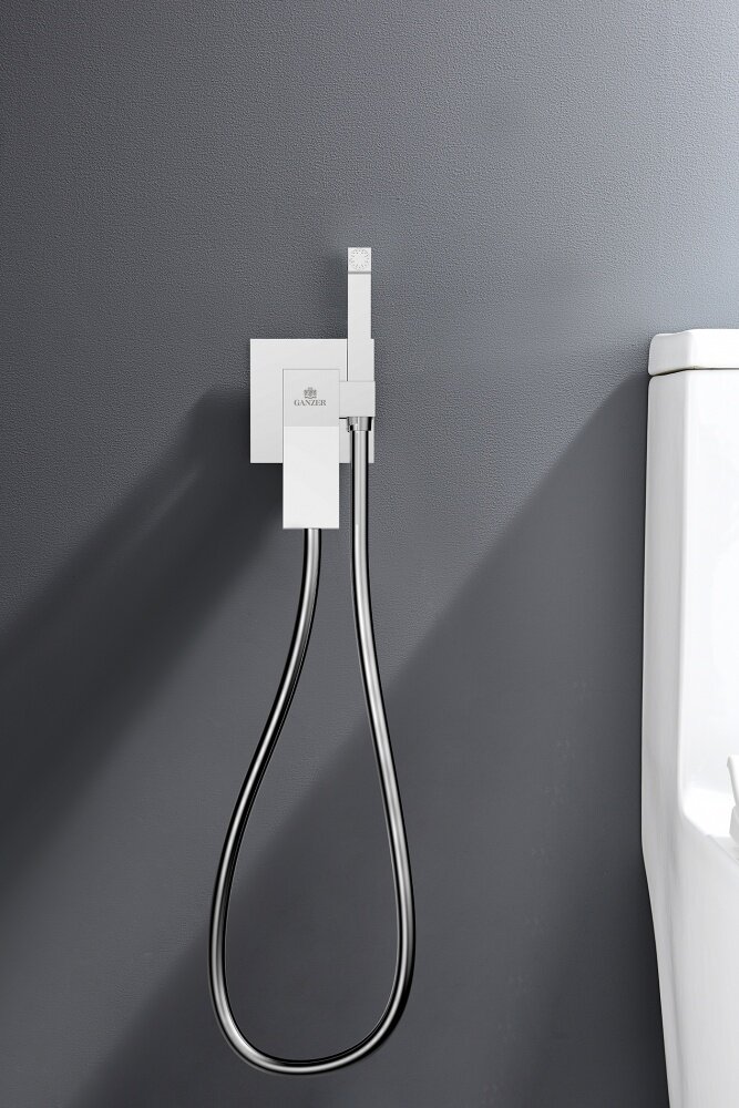 Встраиваемый смеситель с гигиеническим душем из латуни Ganzer GZ05157 хром