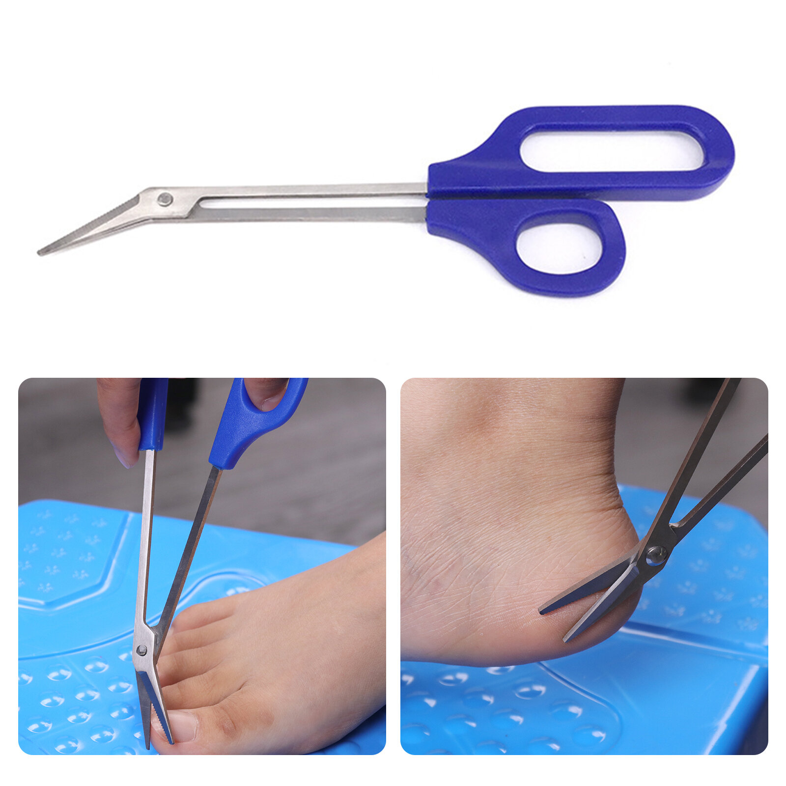Ножницы педикюрные, для пожилых людей загнутые с удобным захватом 21 см