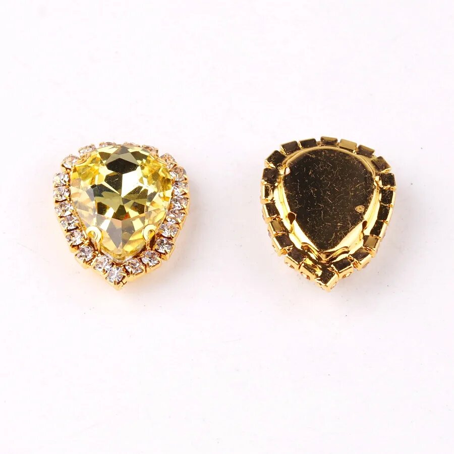 Кристаллы стеклянные капля воды 20x30mm, цвет A12 Jonquil, 10шт