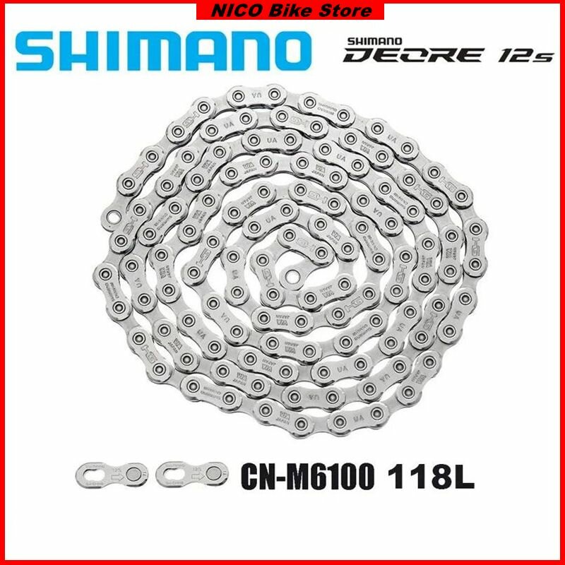Цепь для велосипеда Shimano Deore CN-M6100 на 12 скоростей, 118 звеньев, соединительный пин в комплекте. Без упаковки
