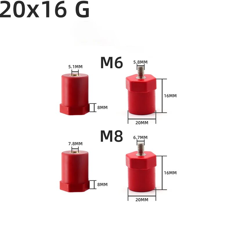 Изолятор низкого напряжения YUNERYUE 20 мм M6, 20X16-rod