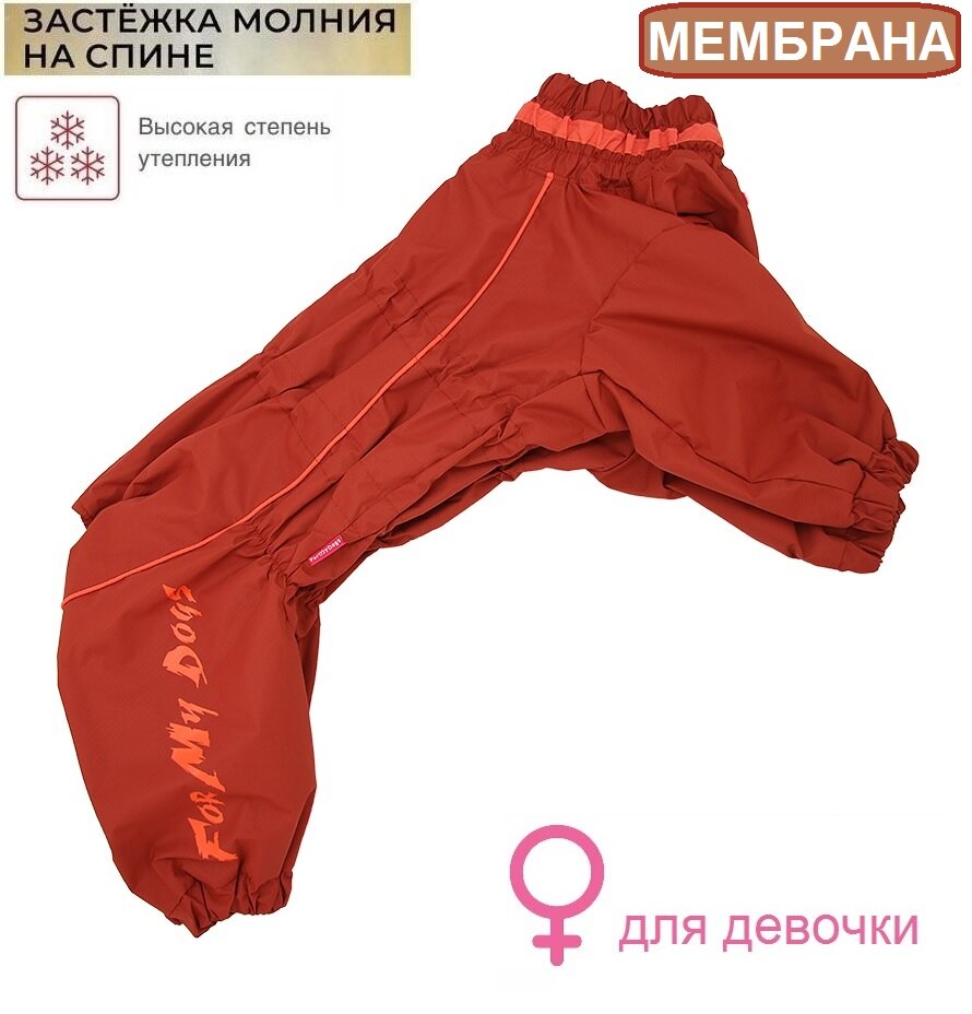 Теплый комбинезон мембранный для собак. Девочка (D2 по спине 75см девочка)
