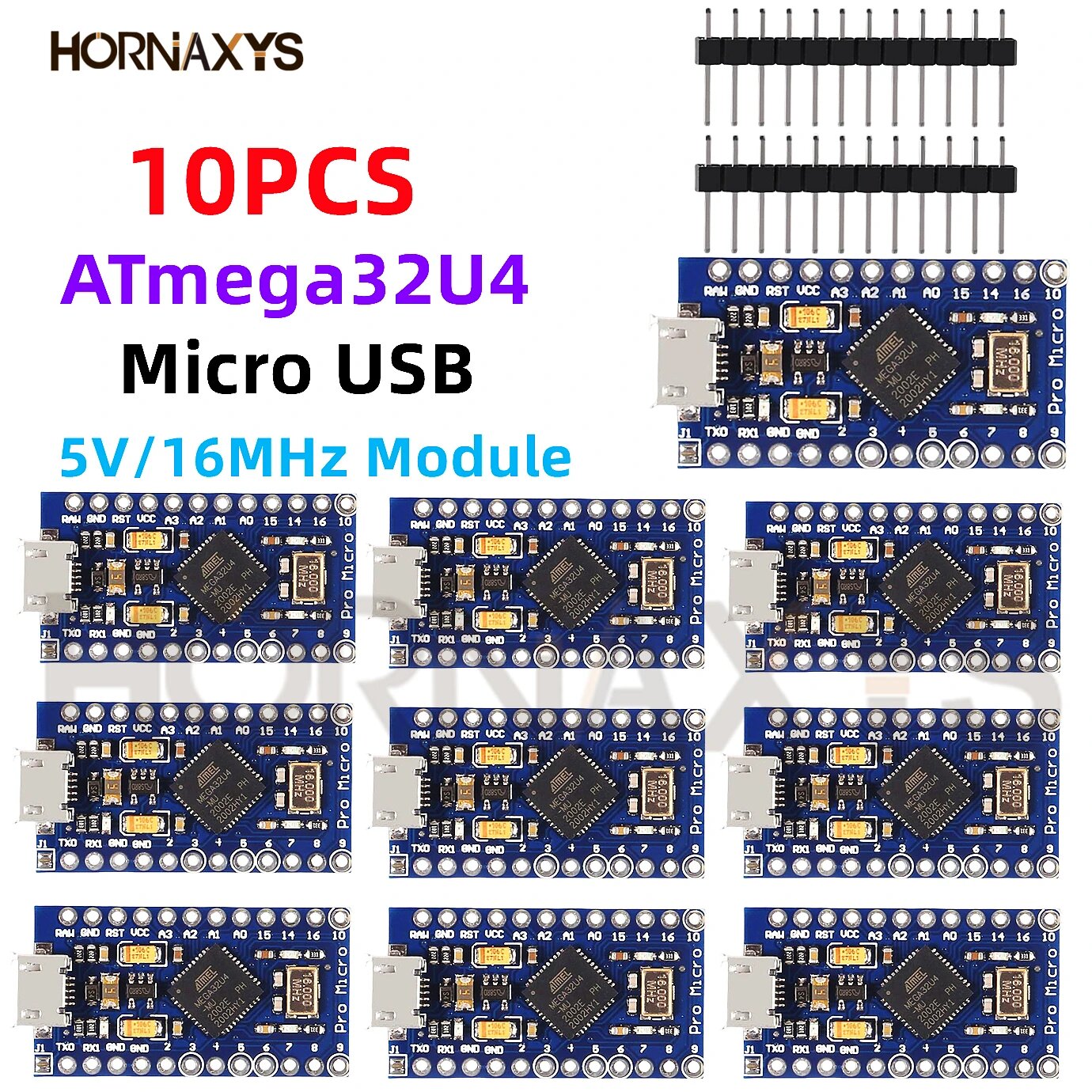 HORNAXYS Pro Micro ATmega32U4 модуль MICRO 10PCS