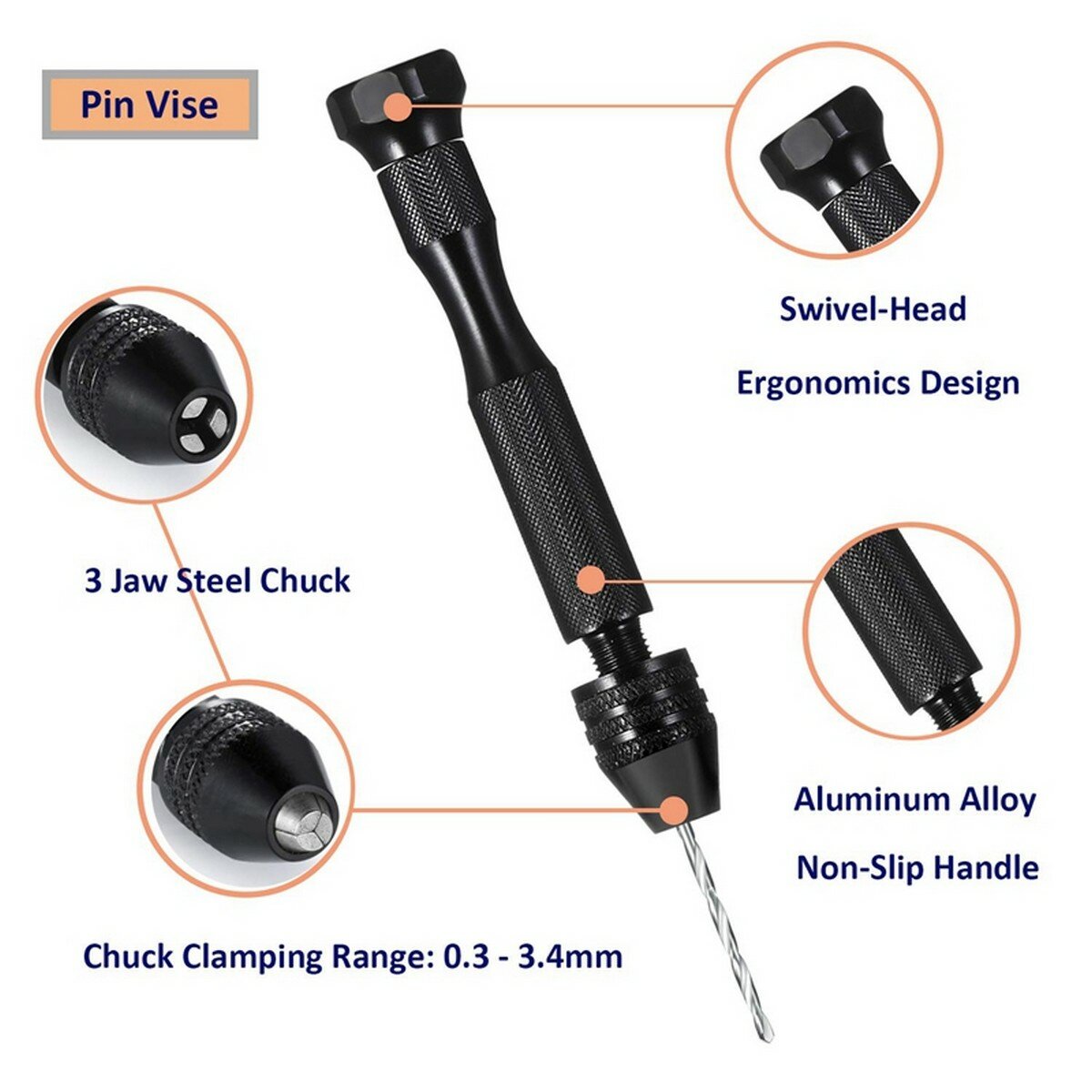 Набор ручных дрелей, прецизионные штифтовые тиски с 25 мини-сверлами для моделирования, поделок, изготовления ювелирных изделий, многоцелевой вращающийся инструмент, сверлильный инструмент для металла, дерева, пластика и т. д.