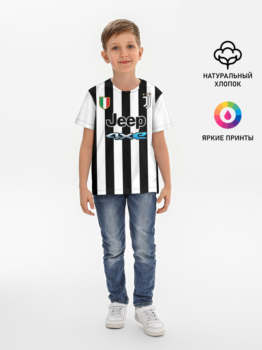 Футболка хлопковая детская Форма Ювентуса домашняя 2021/2022