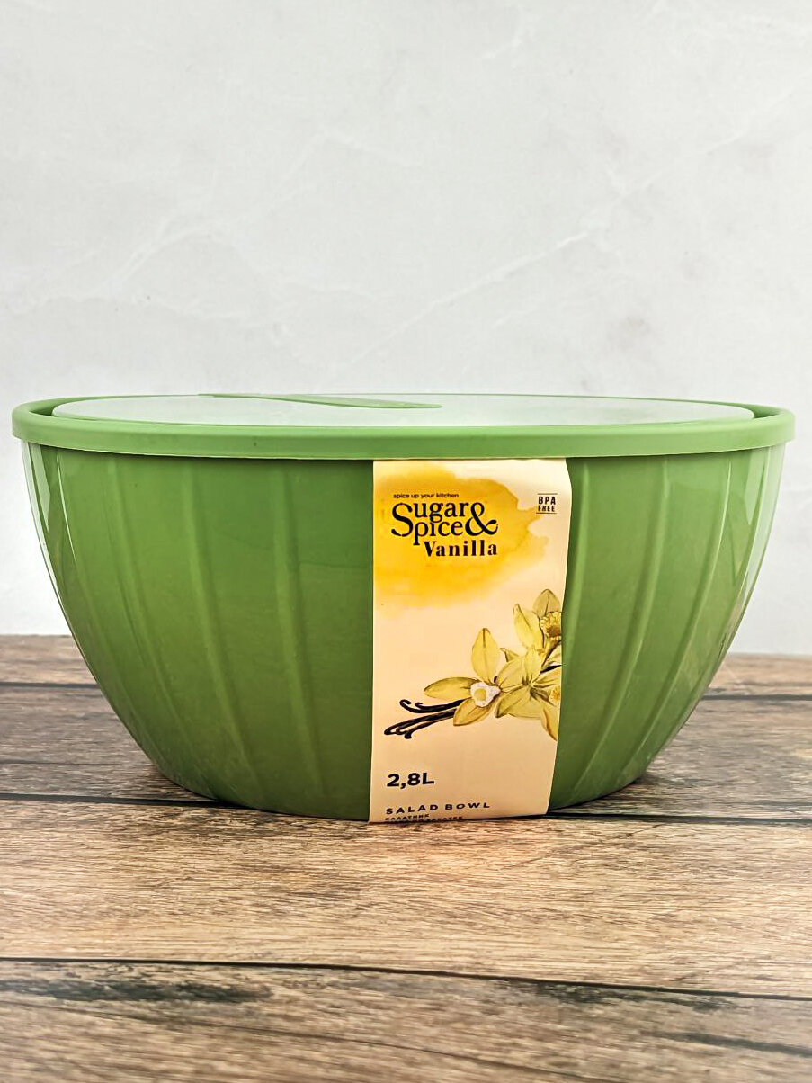 Салатник Sugar&Spice Vanilla, с крышкой, цвет: фисташка, 2.8л