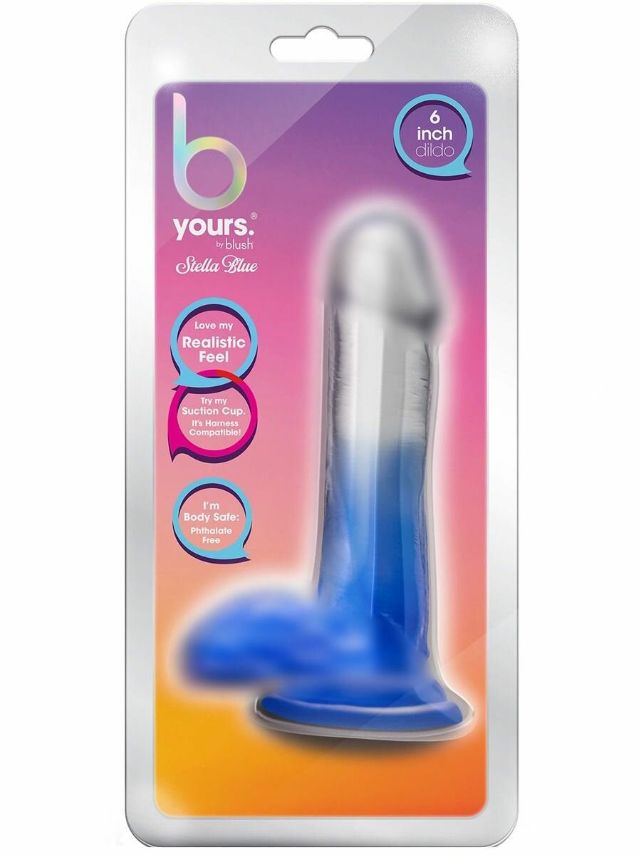 Фаллоимитатор на присоске "Stella Blue 6 Inch Dildo Blue" 15см