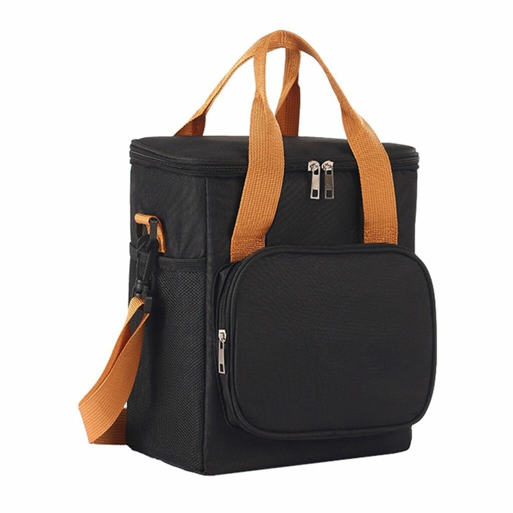 Портативная сумка-ланч-бокс с термоизоляцией и сохранением в холодном состоянии messenger lunch bag-черный