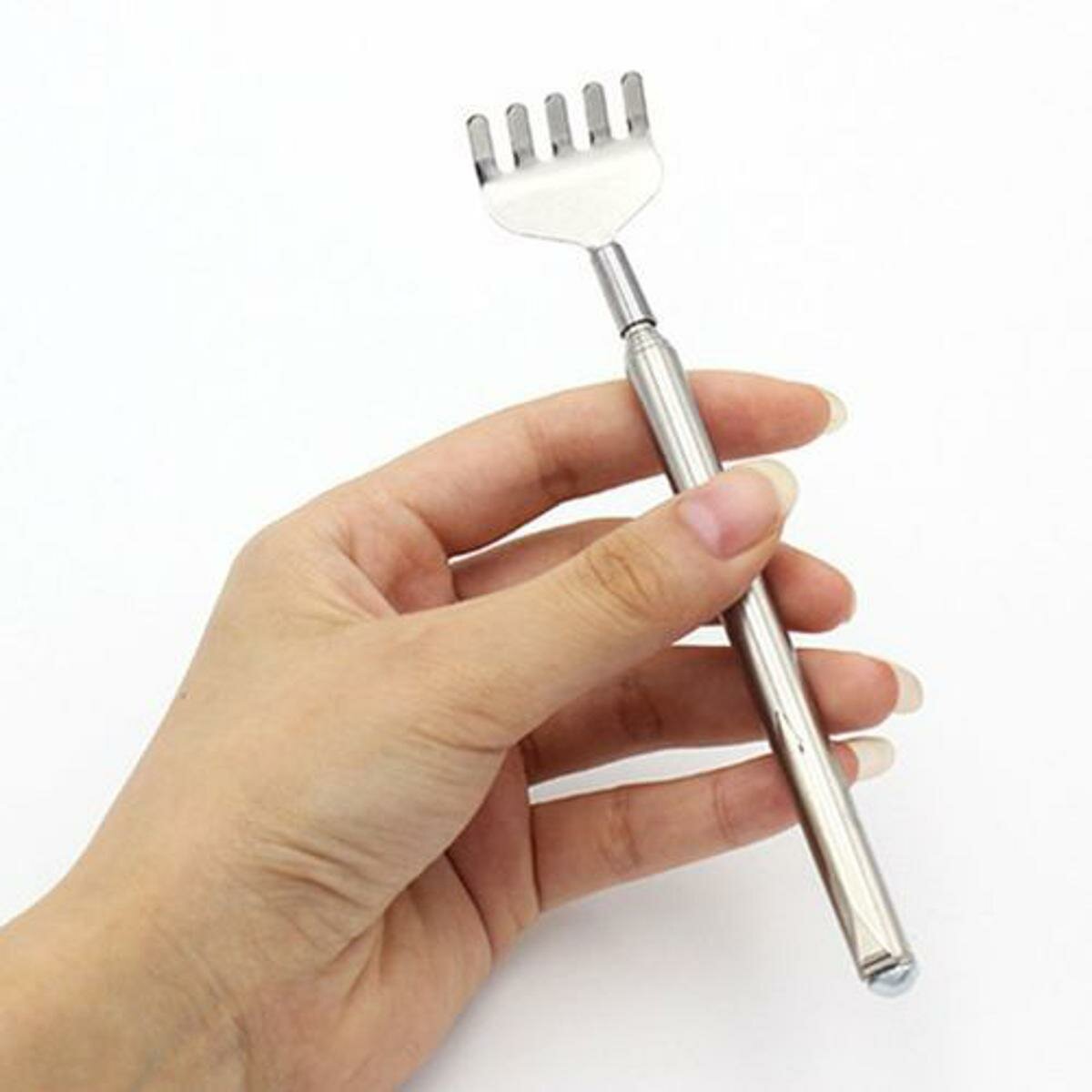 Раздвижная задняя вилка царапающая нержавеющая сталь портативный телескопический массажный инструмент регулируемый скребок для спины