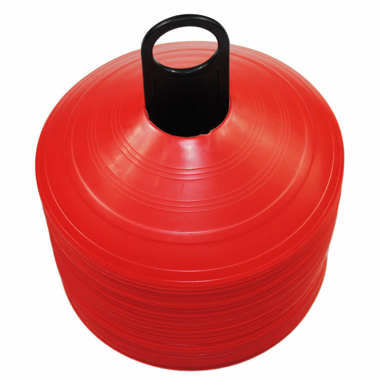 Футбольные фишки 50 штук, с подставкой, красные