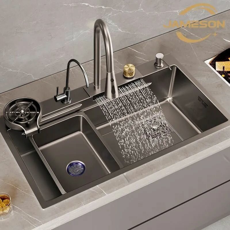 Мойка для кухни JAMESON нержавеющая сталь 304 Нанотехнология противообрастания Многофункциональный комплект