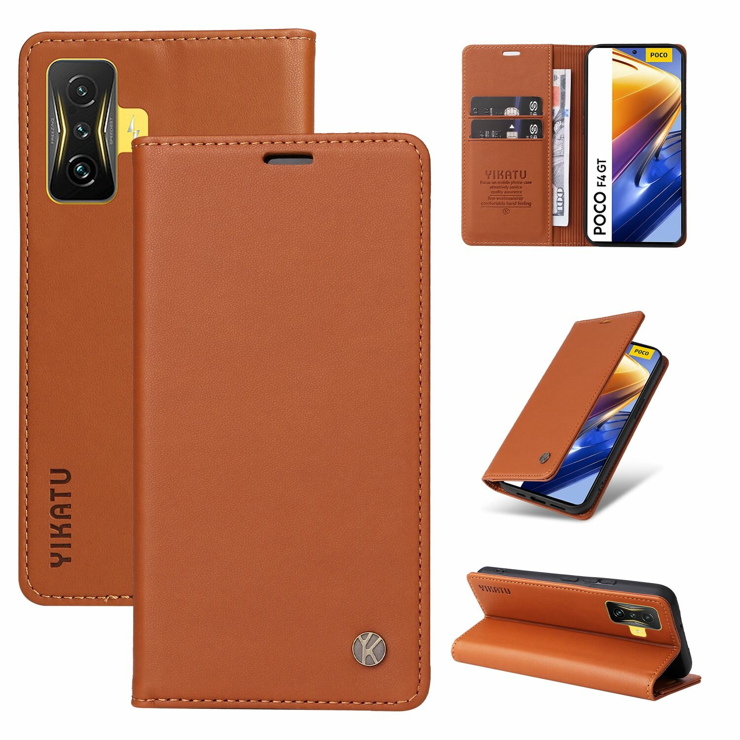 Кожаный флип-чехол для Xiaomi poco F4 GT /Redmi K50 Gaming/Redmi K50(Сяоми Поко F4 GT Редми K50 Игровой) с магнитом, отделением для карт и отделением для бумажника
