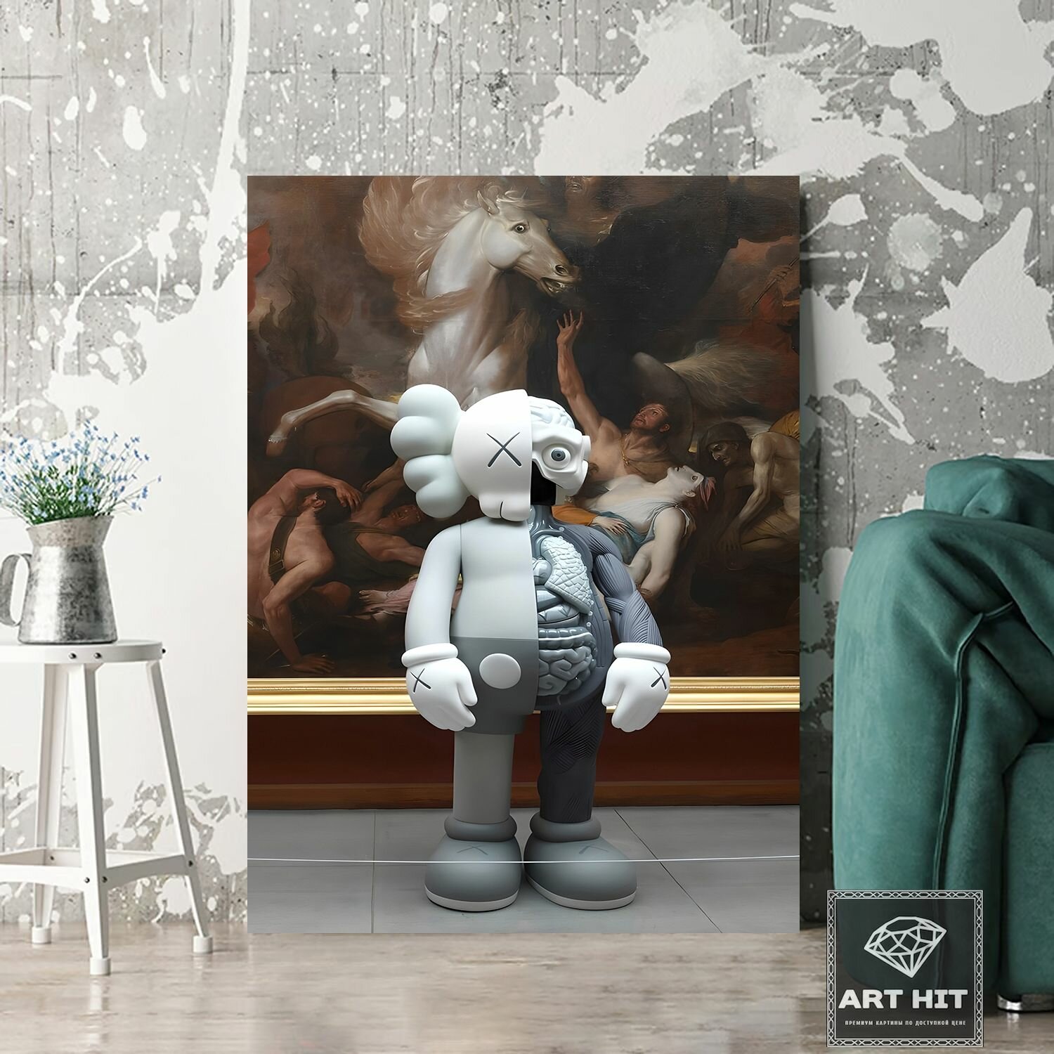 Картина Kaws, интерьерная картина кавс, 50х70