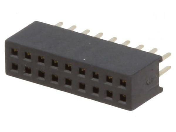 Гнездо Connfly DS1065-03-2X9S8BV "Мама" IDC, PIN 18, THT, gold flash, 1 А, 1,27 мм, черный, 1 шт