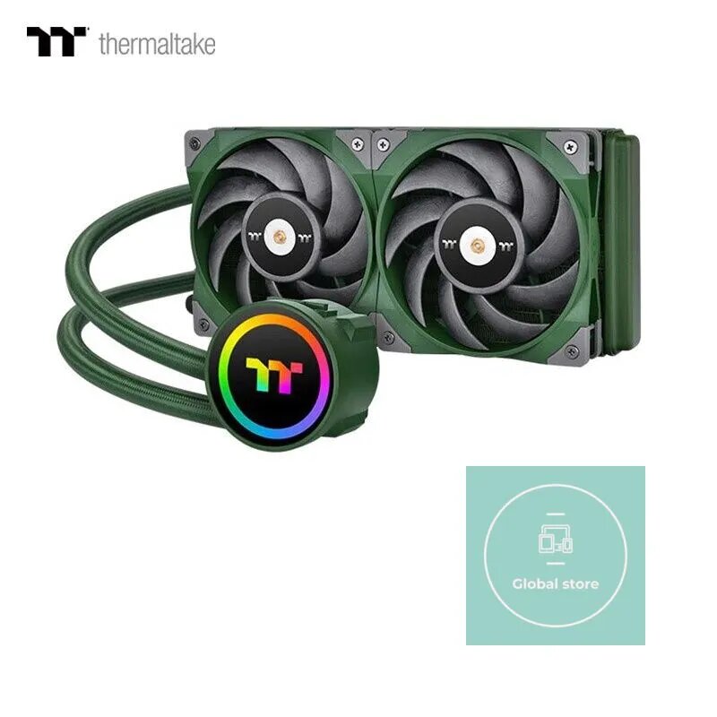 Система водяного охлаждения для ПК Thermaltake TOUGHLIQUID 240 ARGB (LGA115X/1200/1700/20XXAM2AM3AM4, PWM,120mm Fan*2,4-pin), зеленый