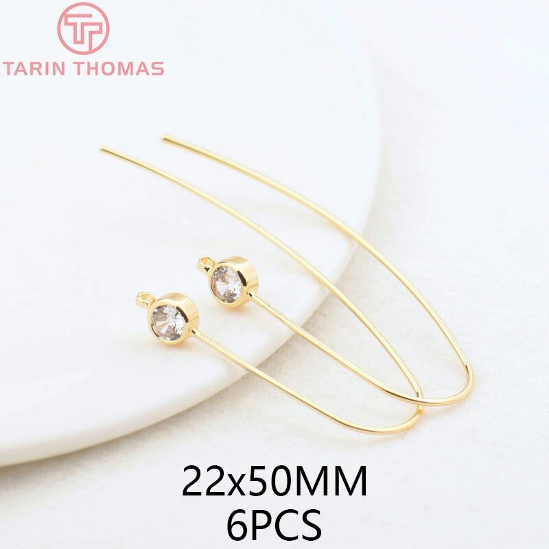 Серьги TARIN THOMAS, 22x50мм, 6шт, 24KGold Color
