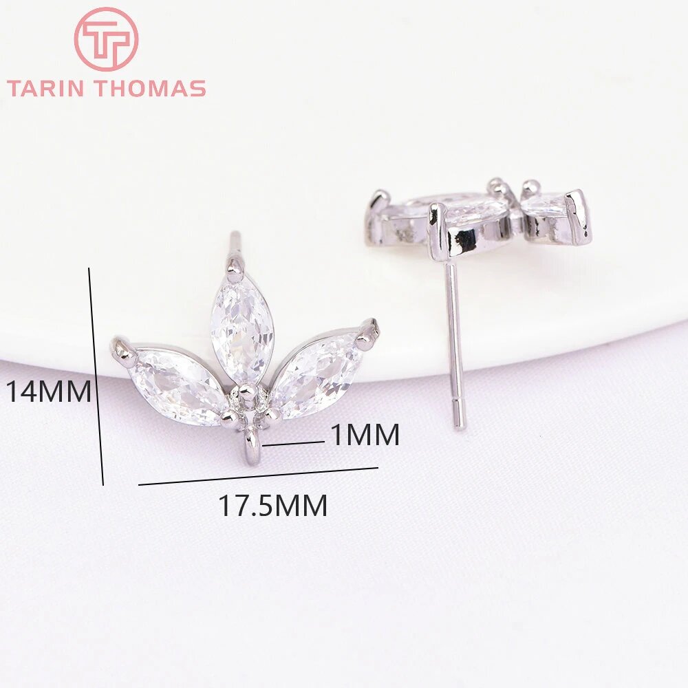 Сережки-гвоздики из латуни TARIN THOMAS 7515-Platinum Color