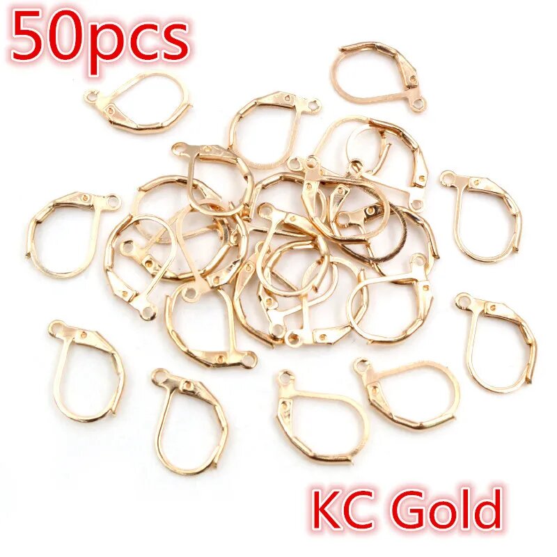 Родиевые позолоченные крючки для сережек Wadsfred M6-36 50pcs