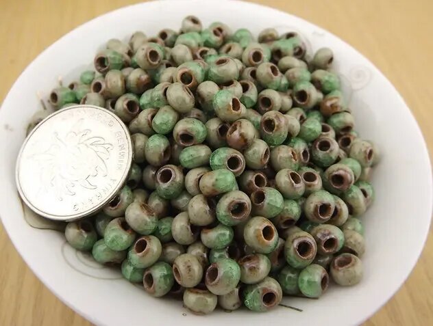 Керамические бусины Midofare, овальные, 6 мм, 100 шт. A503C