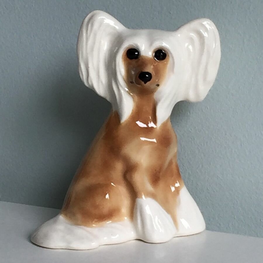 Фаянсовая скульптура Китайская хохлатая коричневая mini