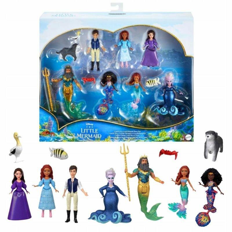 Набор Mattel Disney Princess - Набор кукол и фигурок Русалочка Ариэль - Дисней Принцессы HND30