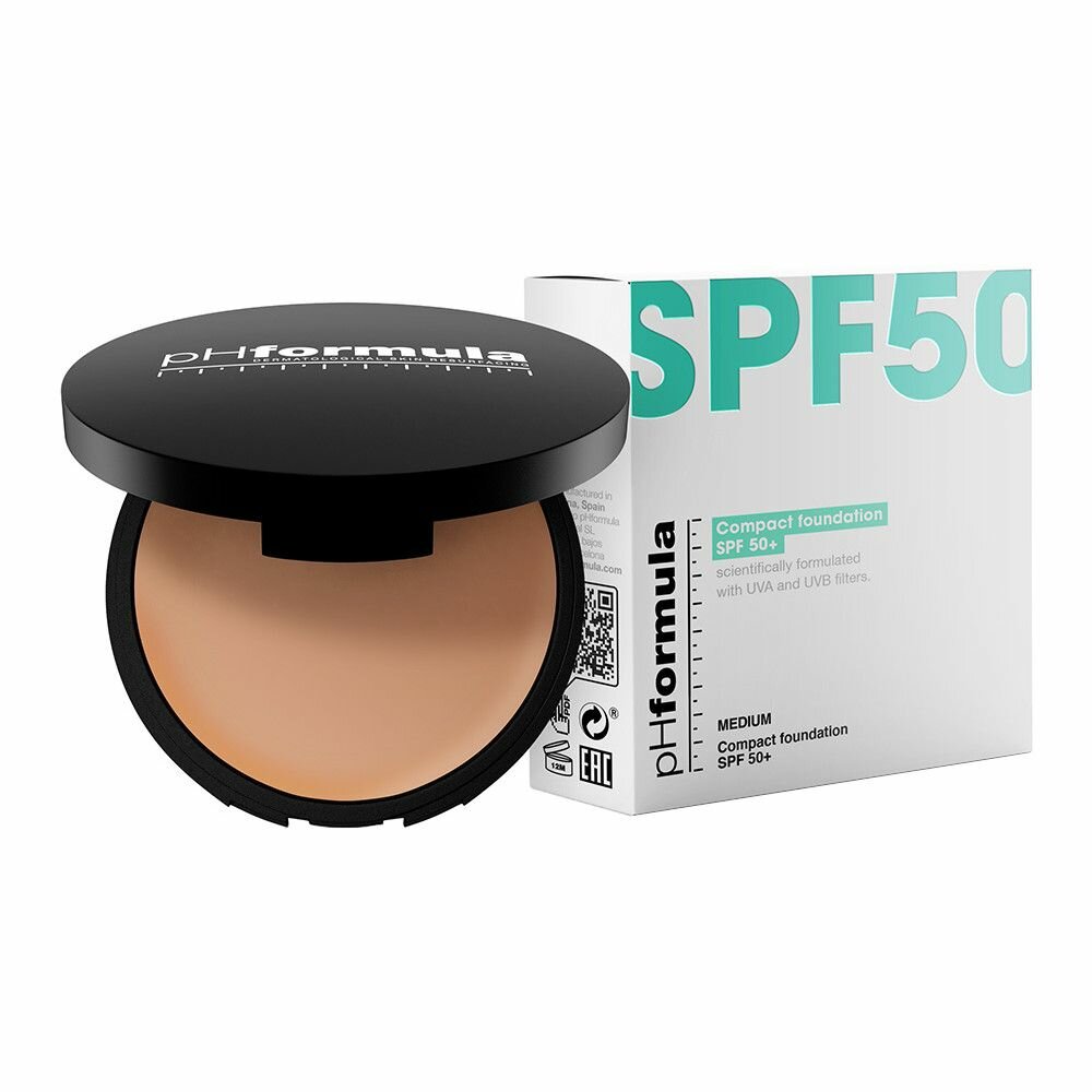 PHformula Компактный тональный крем с широким спектром защиты от солнца COMPACT Fundation SPF 50+ 14 г оттенок Medium