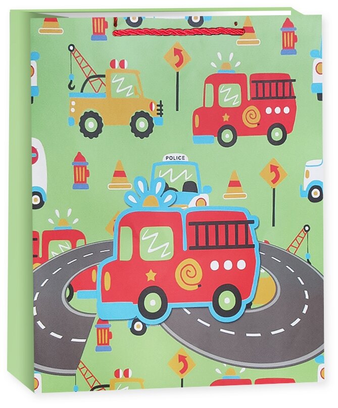 Пакет подарочный, Машинки, Дизайн №2, 55*43*15 см, 1 шт.