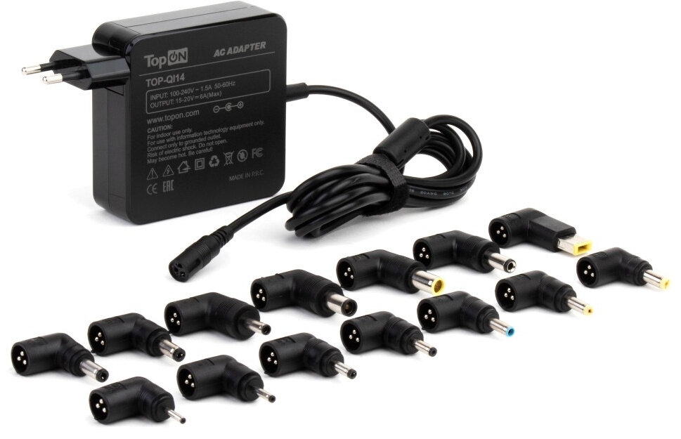 Адаптер питания TOPON TOP-QI14, 15 - 20 В, 6A, 90Вт, черный [103399]