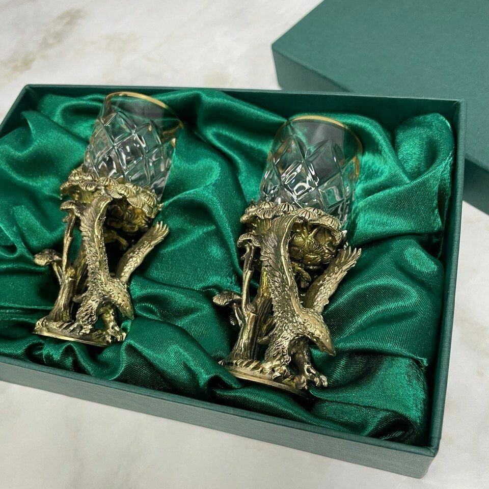 Хрустальные рюмки "Орёл" в подарочной коробке