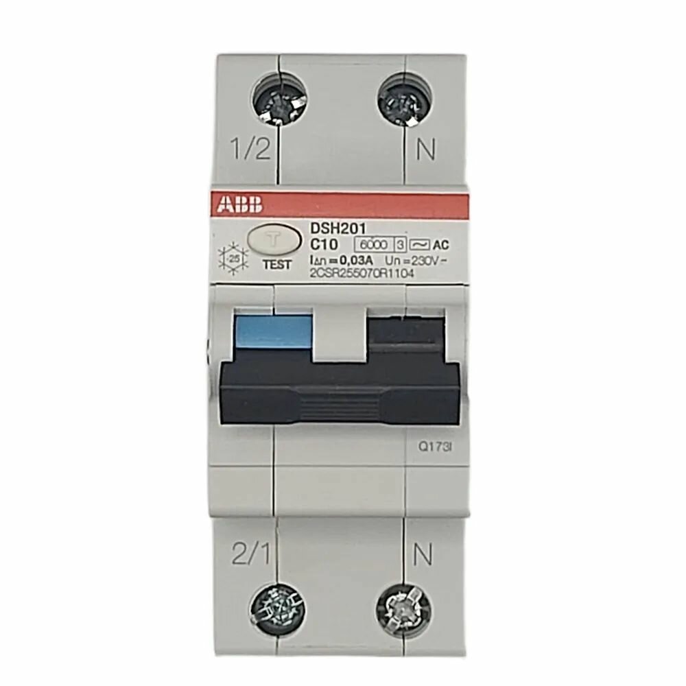 Дифференциальный автомат ABB DSH201 2п 10А 30мА тип AC 6000 кА (1P+N) 2CSR255070R1104
