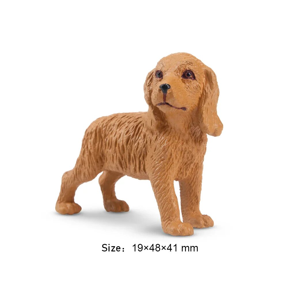 Моделирование собаки, домашнее животное, модель игрушки, мини-стоящий золотой кокер-спаниель, фигурки щенков, куклы, фигурки, игрушки, подарок для детей