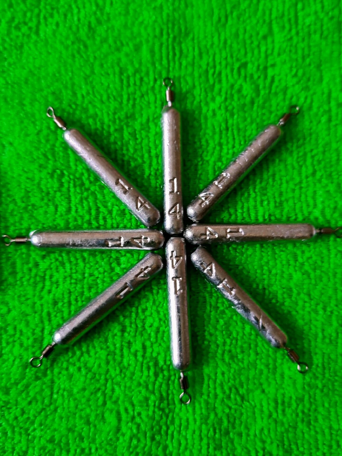 Груз рыболовный "Палочка на вертлюге" вес 14гр 10шт, дропшот, отводной поводок, джигриг