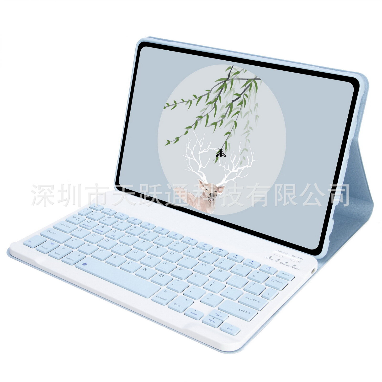 Чехол-клавиатура SM-T220, для Samsung Tab A7 Lite, кожаный, небесно-голубой