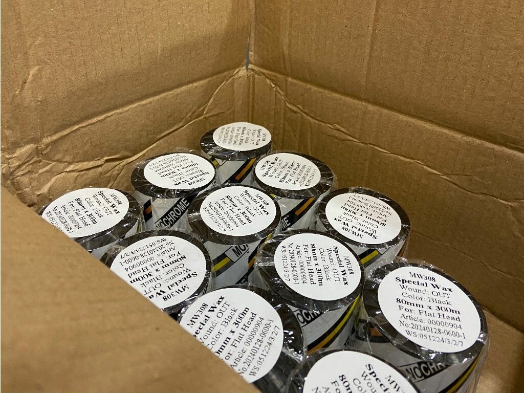 Красящая лента риббон Wax 80х300 (out x 1.0)/ 15 штук в комплекте