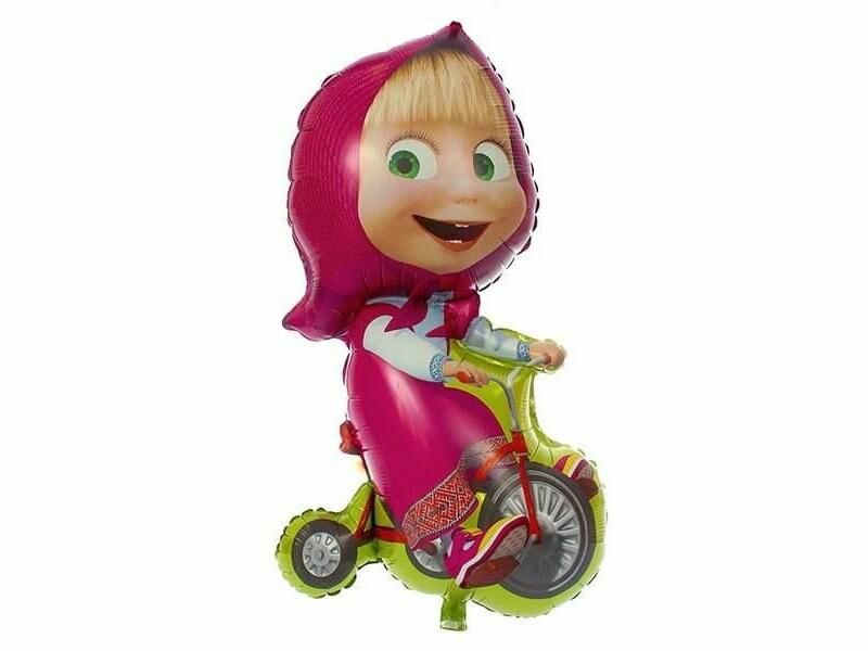 Воздушный шар Веселая затея "Маша на велосипеде", фигура, фольгированный